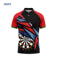 China Custom Free Design Dart Jersey Polo With Pockets Team Sublimated Dart Sport Shirts for sale