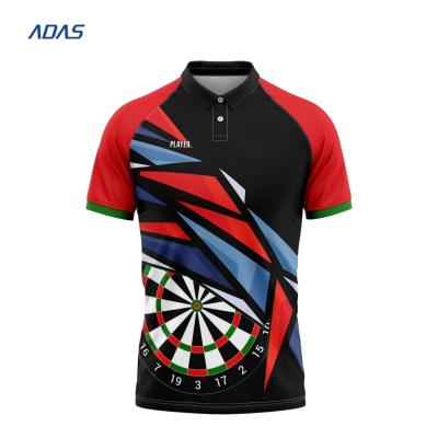China Custom Free Design Dart Jersey Polo With Pockets Team Sublimated Dart Sport Shirts for sale