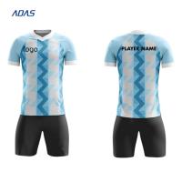 China Wholesale Polyester Sublimation Camisetas Football Jerseys Kits Custom Mens Soccer Uniforms Soccer Wear Set With Logo for sale