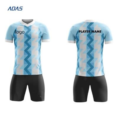 China Wholesale Polyester Sublimation Camisetas Football Jerseys Kits Custom Mens Soccer Uniforms Soccer Wear Set With Logo for sale
