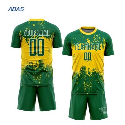 China Wholesale Custom Team Soccer Wear Full Football Jersey Short Sleeve Tops Shirt Football Wear Kit for Man and Kid for sale