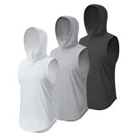 China XMAMLON RTS OEM Quick Dry Gym Tank Sleeveless Bodybuilding Hooded Tank Top for Men for sale
