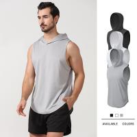 China XMAMLON RTS OEM Quick Dry Gym Tank Sleeveless Bodybuilding Hooded Tank Top for Men for sale