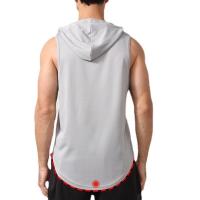 China XMAMLON RTS OEM Quick Dry Gym Tank Sleeveless Bodybuilding Hooded Tank Top for Men for sale