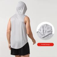 China XMAMLON RTS OEM Quick Dry Gym Tank Sleeveless Bodybuilding Hooded Tank Top for Men for sale
