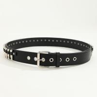 China Ordinary Style 2-4cm Men's Western Punk Rivet Belt with Smooth Buckle Pant Decoration for sale