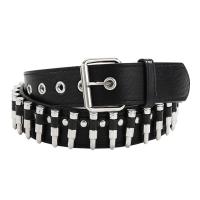 China Ordinary Style 2-4cm Men's Western Punk Rivet Belt with Smooth Buckle Pant Decoration for sale