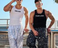China Polyester Digital Printing Male Tank Tops for XMAMLON RTS OEM Custom Fitness Gym Wear for sale