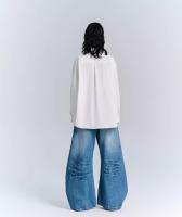 China Denim Fabric Deconstructed Wide Leg Jeans for Men and Women in Plus Size Streetwear for sale