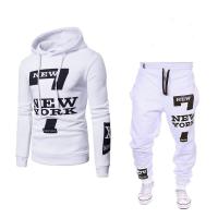 China Solid Pattern Pullover Sweatshirt Sport Fleece Wear Hoodie And Jogger Set For Men for sale