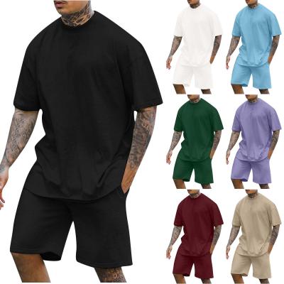 China 10000 Quantity Men's Two-piece Set Round Neck T-shirt and Shorts with Other Fabric Weight for sale