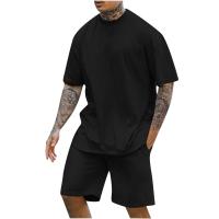 China 10000 Quantity Men's Two-piece Set Round Neck T-shirt and Shorts with Other Fabric Weight for sale