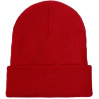 China Custom Logo Embroidery Unisex Acrylic Knit Cuffed Cap Warm Winter Knit Hats Beanie for SKI for sale