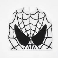 China Fishing Scene Unisex Winter Beanie with Thick Knitted Spider Web Design and Y2K Style for sale