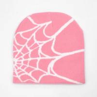 China Fishing Scene Unisex Winter Beanie with Thick Knitted Spider Web Design and Y2K Style for sale