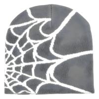 China Fishing Scene Unisex Winter Beanie with Thick Knitted Spider Web Design and Y2K Style for sale