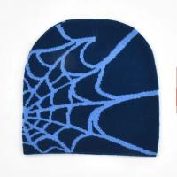 China Fishing Scene Unisex Winter Beanie with Thick Knitted Spider Web Design and Y2K Style for sale