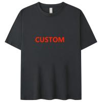 China Light Blue Boxy T Shirt Quick Dry Beige Plain Tshirts For Printing Anti-wrinkle Summer for sale