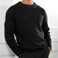 China XMAMLON RTS Winter Sweater Men's Anti-wrinkle Knitted Jumper with Solid Color Design for sale