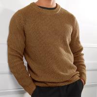 China XMAMLON RTS Winter Sweater Men's Anti-wrinkle Knitted Jumper with Solid Color Design for sale