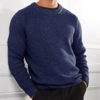 China XMAMLON RTS Winter Sweater Men's Anti-wrinkle Knitted Jumper with Solid Color Design for sale