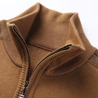 China Customized Solid Half Zipper Winter Fleece Acrylic Turtleneck Knitted Sweater for Men for sale