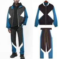 China Spring and Autumn Breathable Polyester Patchwork Streetwear Tracksuit for Men's Sets for sale