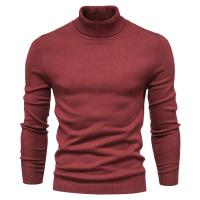 China Solid Color Viscose/Cotton Pullover Sweater Slim Fit Turtleneck for Men's Casual Wear for sale