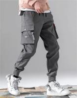China Men's Printed Cargo Pants with Pockets Mid Waist Plus Fleece Knitted Polyester/Cotton for sale