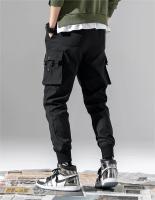 China Men's Printed Cargo Pants with Pockets Mid Waist Plus Fleece Knitted Polyester/Cotton for sale