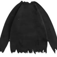 China Men's Standard Thickness Round Neck Knitwear Coat with Letters Loose Fit Sweater for sale