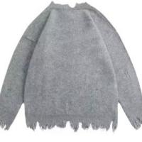 China Men's Standard Thickness Round Neck Knitwear Coat with Letters Loose Fit Sweater for sale