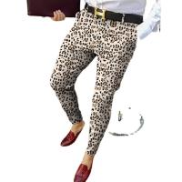China Light Wash Digital Print Polyester Trousers Multi-style Slim-fit Plaid for Casual Men for sale