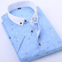 China Polyester Fiber Men's Summer Floral Print Short-Sleeved Shirt Casual and Youth Design for sale