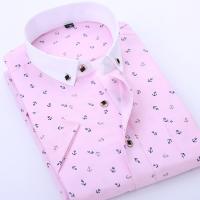 China Polyester Fiber Men's Summer Floral Print Short-Sleeved Shirt Casual and Youth Design for sale