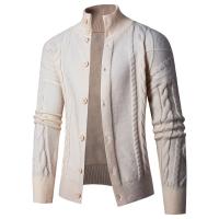 China 2024 Men's Stand Collar Cardigan Sweater Turtleneck Youth Fastener Decoration Sweater for sale