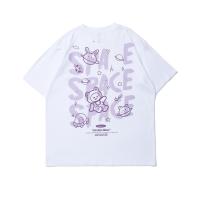 China Short Sleeve Unisex Men's T-Shirt Cotton Cartoon Letter Print with Breathable Fabric for sale