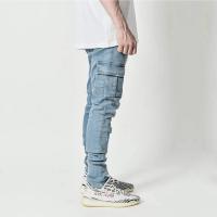 China Men's Cargo Skinny Jeans with Side Pockets Quick Dry Denim Pants for sale