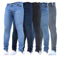 China Best WASHED Casual Jeans Zipper Fly Denim Jean Pant Light Blue Pencil Pants Gentlemen for sale
