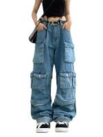 China Cotton Denim Oversized Hiphop Embroiled Baggy Loose Men's Jeans for Sustainable Style for sale