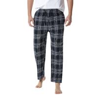 China Polyester Fabric Men's Plaid Home Pants with Regular Fit Design and Comfort for sale