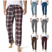 China Polyester Fabric Men's Plaid Home Pants with Regular Fit Design and Comfort for sale