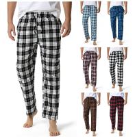 China Polyester Fabric Men's Plaid Home Pants with Regular Fit Design and Comfort for sale