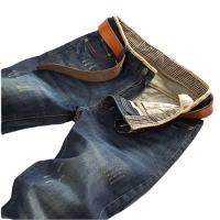 China Zipper Fly XMAMLON Stretch Regular Fit Pants Fashion Men's Denim Slim Mid Waist Jeans for sale