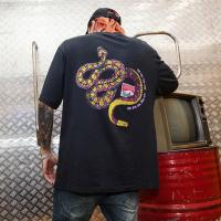 China Youth Popularity Collarless Rattlesnake Printed Skateboard T-Shirt for 18-24 Years Old for sale