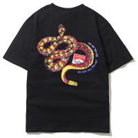 China Youth Popularity Collarless Rattlesnake Printed Skateboard T-Shirt for 18-24 Years Old for sale