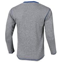 China Long Sleeve Blank Men's Henley Cotton T-shirts Lightweight Button Tees with Round Neck for sale