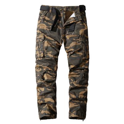 China Men's Multi-Pocket Camouflage Overalls in Pure Cotton with Mid Waist and Straight Fit for sale