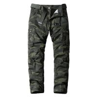 China Men's Multi-Pocket Camouflage Overalls in Pure Cotton with Mid Waist and Straight Fit for sale