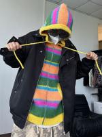 China Design Men's Casual Striped Zip-up Hooded Knitted Cardigan Sweater by XMAMLON RTS for sale